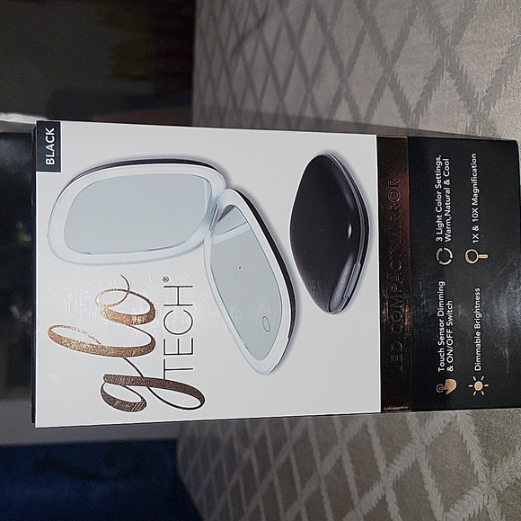 GloTech | Makeup | Glotech Led Compact Mirror Black X 1x Touch Sensor ...